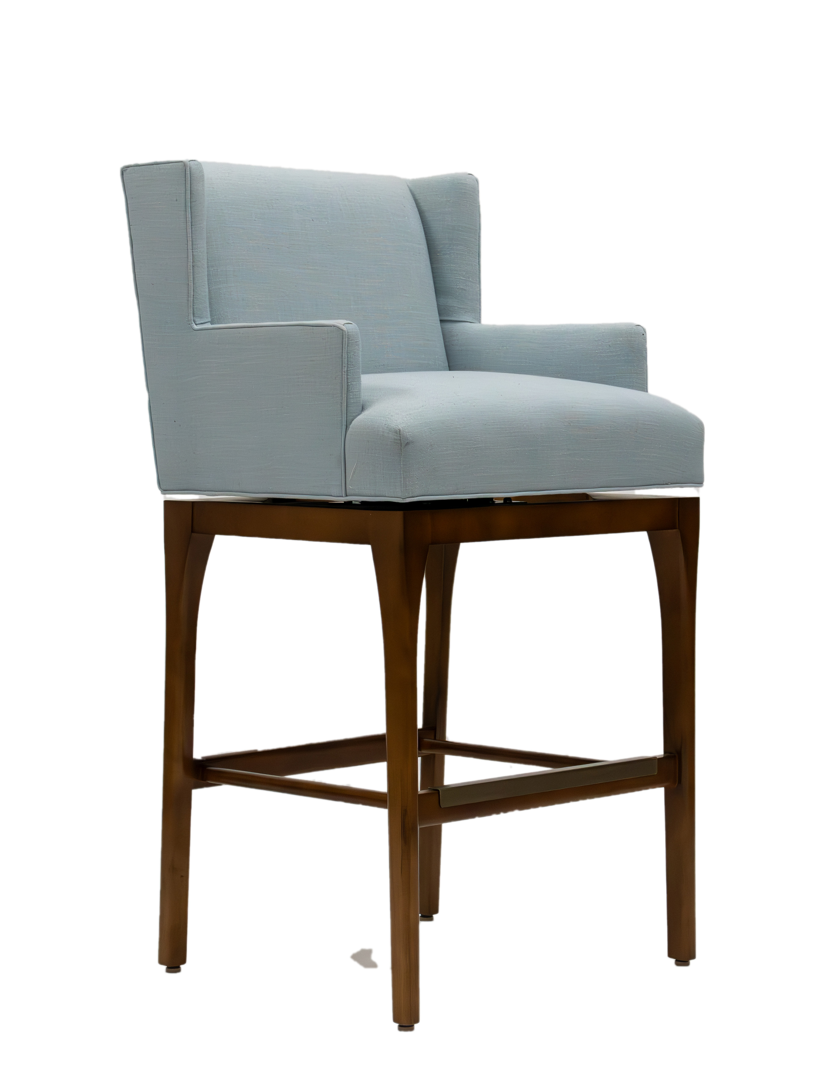 Carson Swivel Bar Arm Stool w/ Transitional Base - Designmaster Furniture